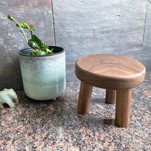 Walnut Plant Stool. Small Handmade Black Walnut Three Leg Stool. - Etsy ...
