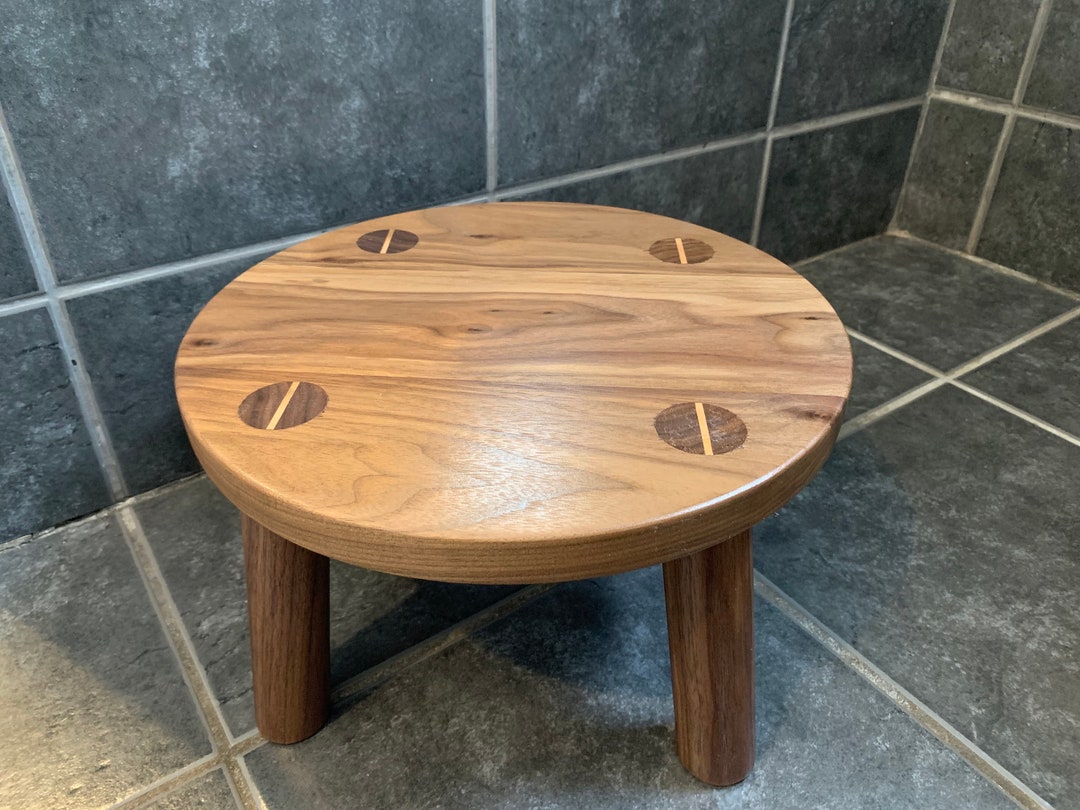 Solid Black Walnut Stool W Maple Accent, Wedged Tenon Design, Handmade ...