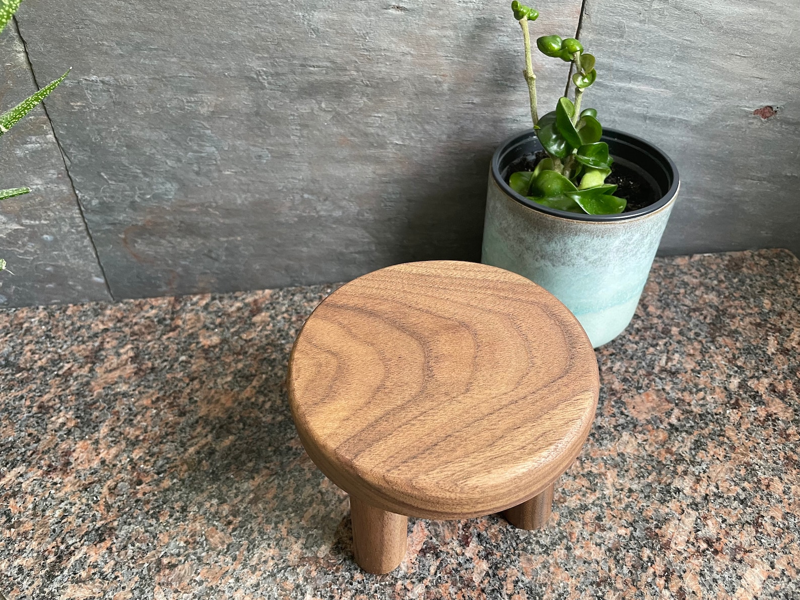 Walnut Plant Stool. Small Handmade Black Walnut Three Leg | Etsy Canada