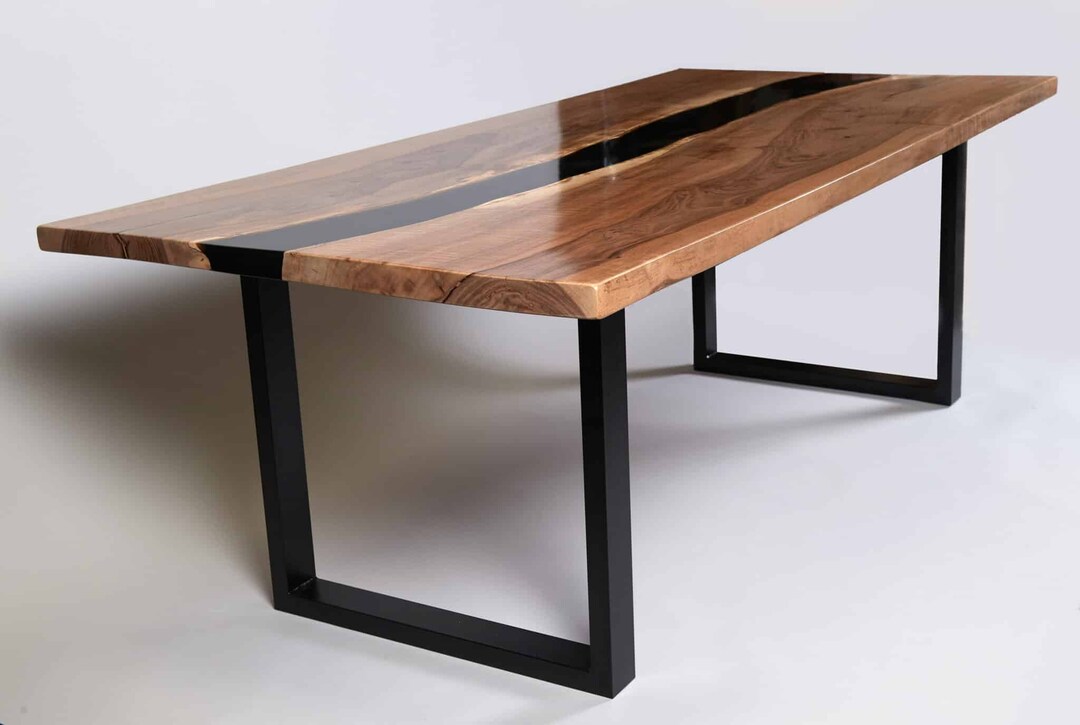 Black Walnut River Table, Epoxy Table, Dining Table, Kitchen Table ...