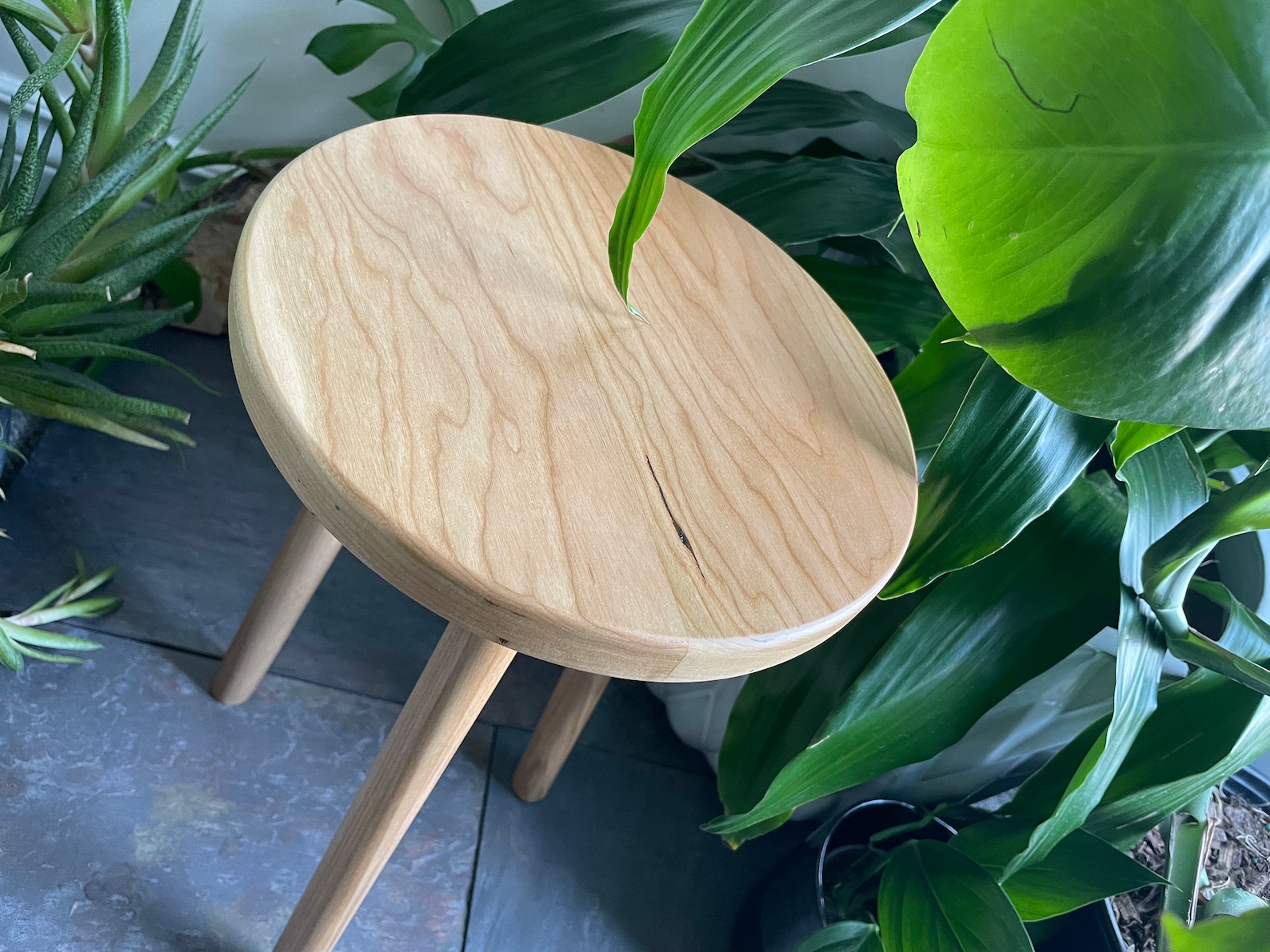 Cherry Stool. Handmade Solid Cherry Stool With Maple Legs. - Etsy