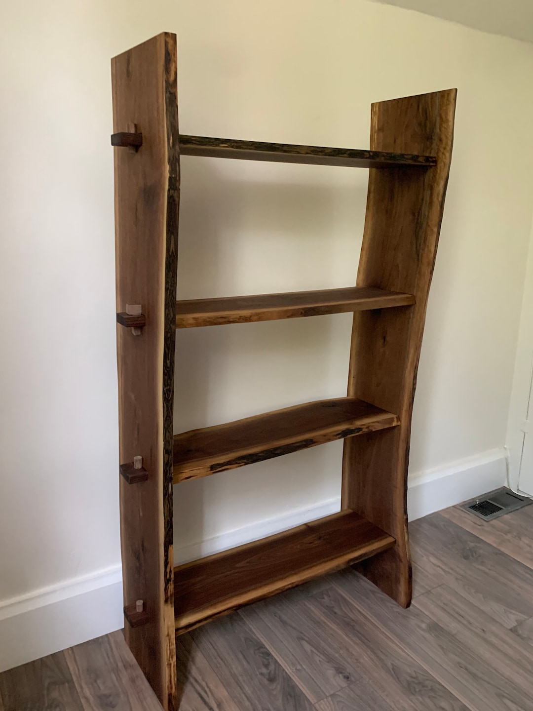 Live Edge Black Walnut Bookshelf. Custom Sizes Available. Bookcase ...