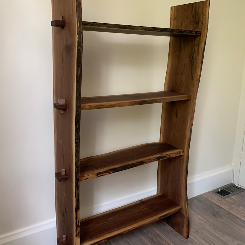 Walnut Bookcase Live Edge - Etsy