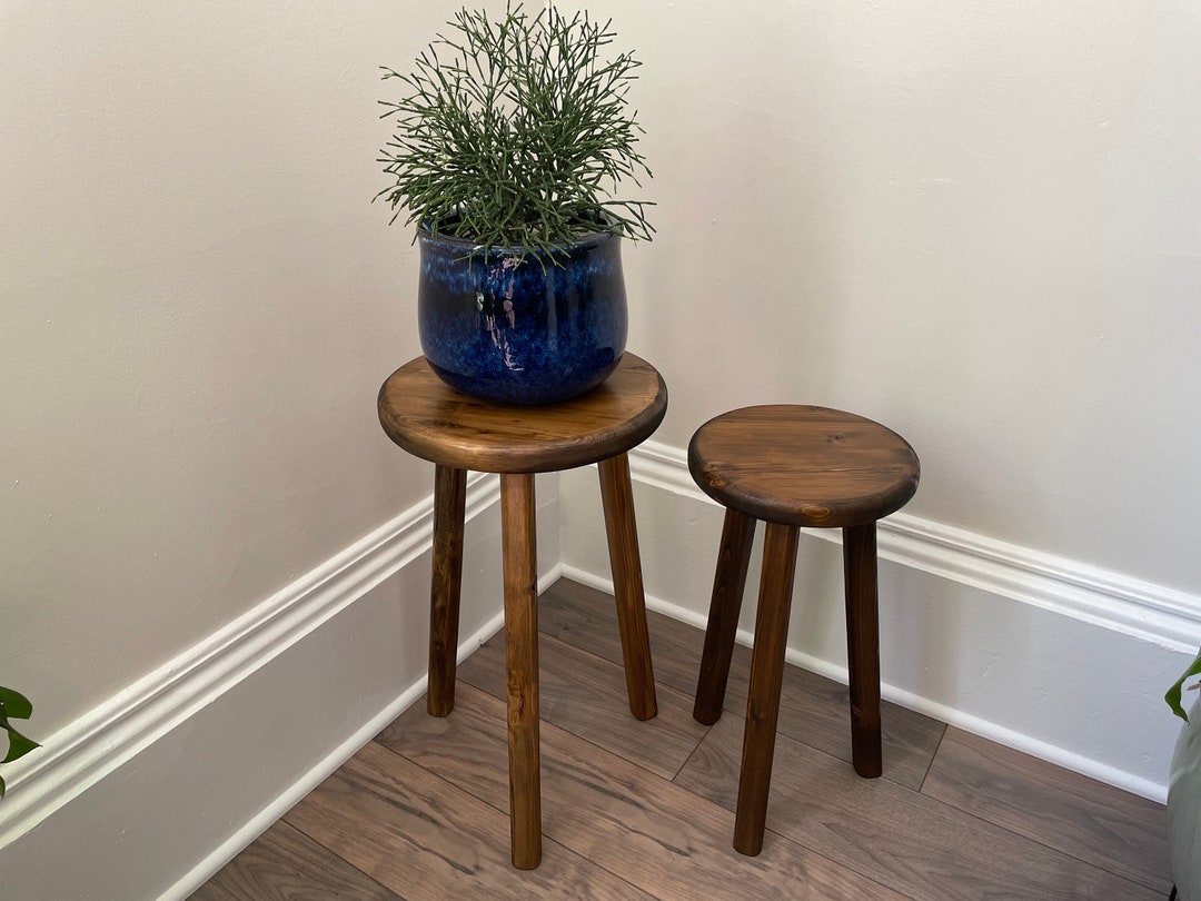 Handmade Solid Pine Decorative Stools. Plant Stools. Plant Stand. Three ...