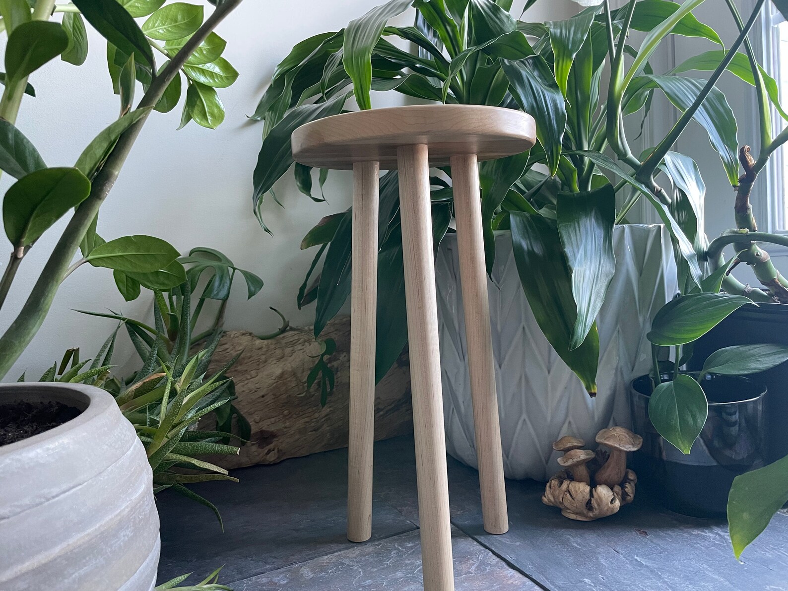 Cherry Stool. Handmade Solid Cherry Stool With Maple Legs. - Etsy