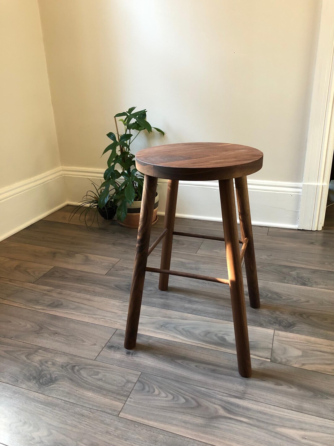 Solid Black Walnut Barstool. - Etsy