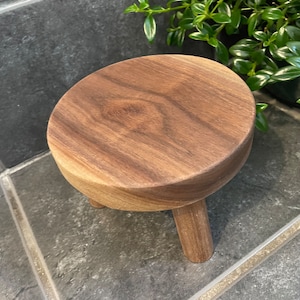 Walnut Stool, Small Live Edge Walnut Stools, Three Leg - Etsy