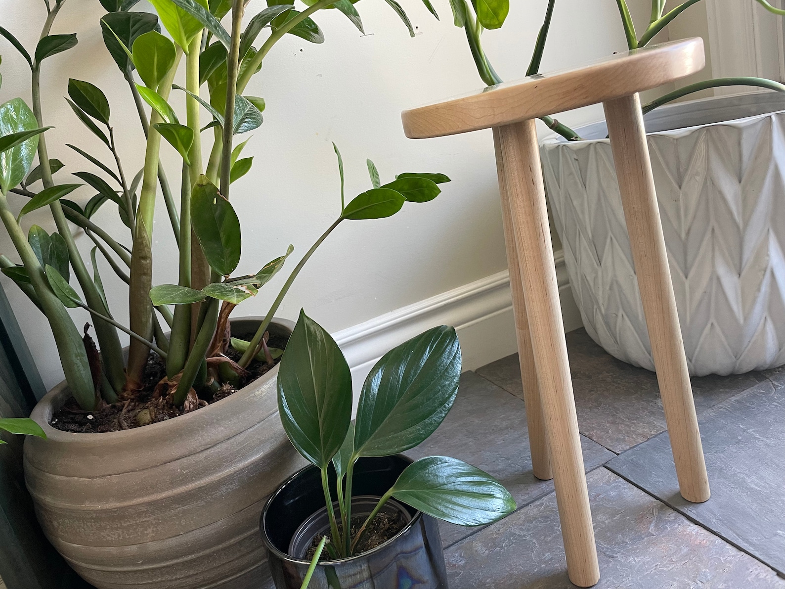 Maple Stool. Handmade Solid Maple Plant Stool. Tripod Stool - Etsy