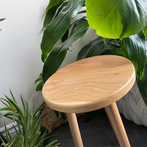 Cherry Stool. Handmade Solid Cherry Stool With Maple Legs. Plant Stand ...
