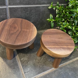 Walnut Stool, Small Live Edge Walnut Stools, Three Leg - Etsy