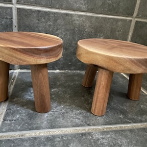 Walnut Stool, Small Live Edge Walnut Stools, Three Leg - Etsy