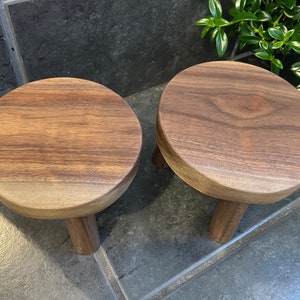 Walnut Stool, Small Live Edge Walnut Stools, Three Leg - Etsy