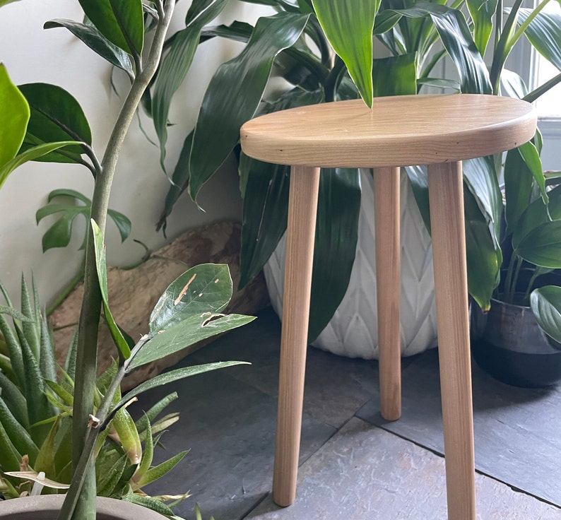 Cherry Stool. Handmade Solid Cherry Stool With Maple Legs. - Etsy
