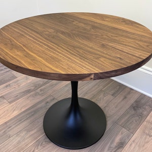 Round Walnut Table. Build Your Own Round Table. Metal or Hardwood Legs ...