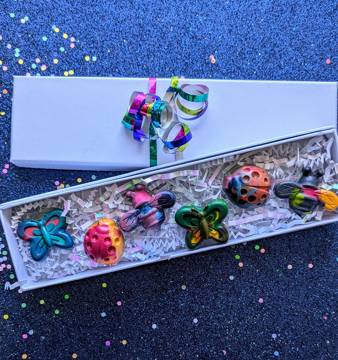 Butterfly, Bee and Ladybug Crayons Set of 6 -kids Christmas Gift ...