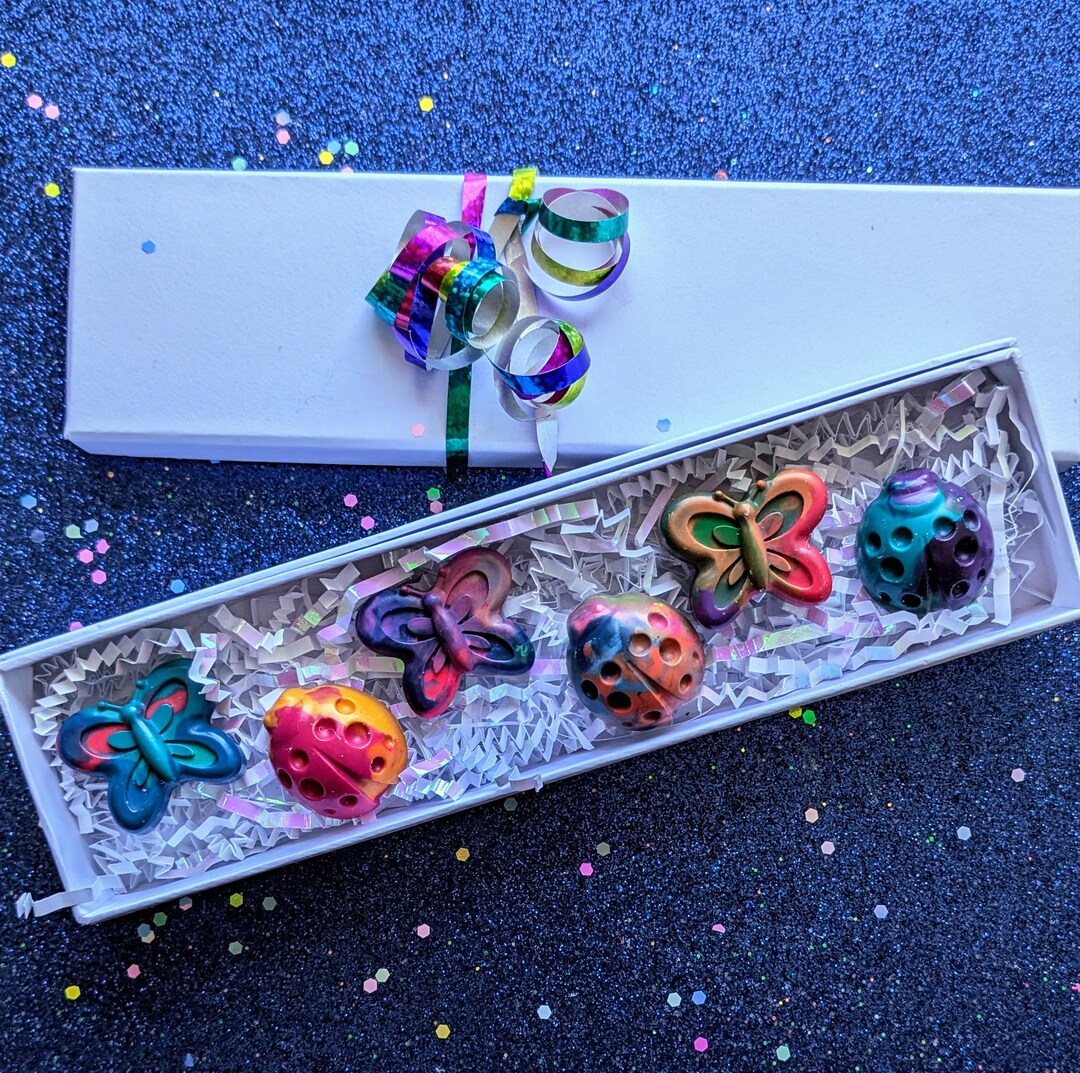 Butterfly and Ladybug Crayons Set of 6 -kids Christmas Gift-birthday ...