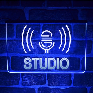 Music Studio Neon LED Neon Light up Sign | Wall Art for Radio DJ ...