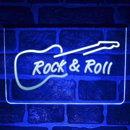Rock 'N Roll LED Neon Light Sign Hanging Wall USB Music - Etsy UK