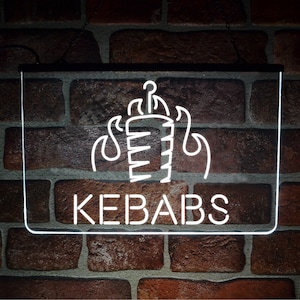 Kebab Shop LED Neon Sign Light up Hanging Window USB Display for Fast ...