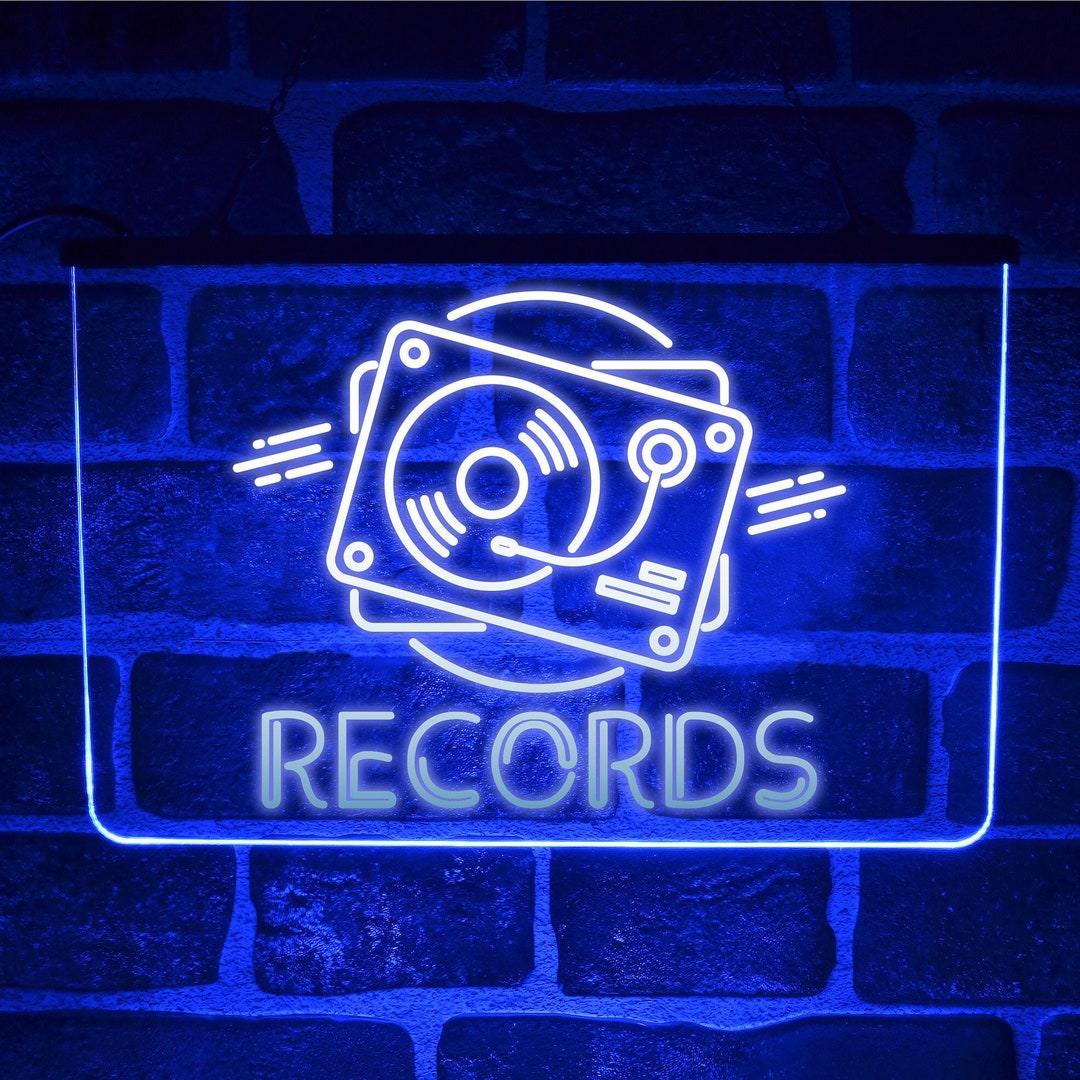 Music Records Neon Light Sign for Home Bar or Music Room | USB Display ...