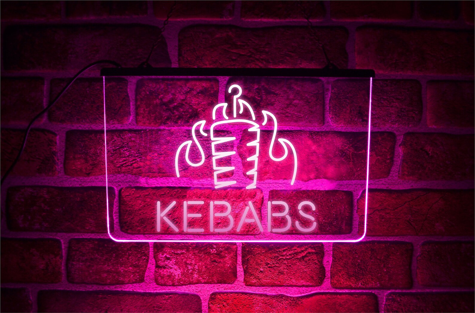 Kebab Shop LED Neon Sign | Light up Hanging Window USB Display for Fast ...