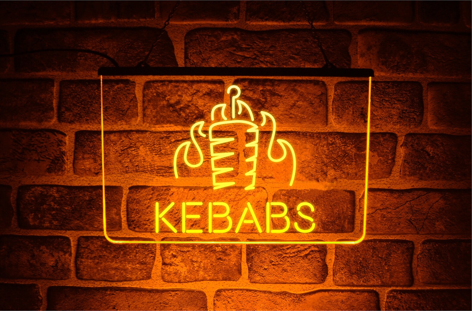 Kebab Shop LED Neon Sign | Light up Hanging Window USB Display for Fast ...