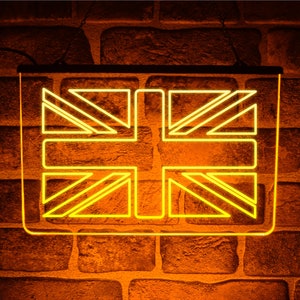 Union Jack LED Neon Light Sign | Lit up Great Britain UK England Flag ...