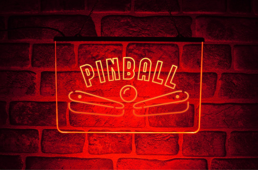 Pinball Machine LED Neon Light up Sign | Arcade Wizard Lit USB Display ...
