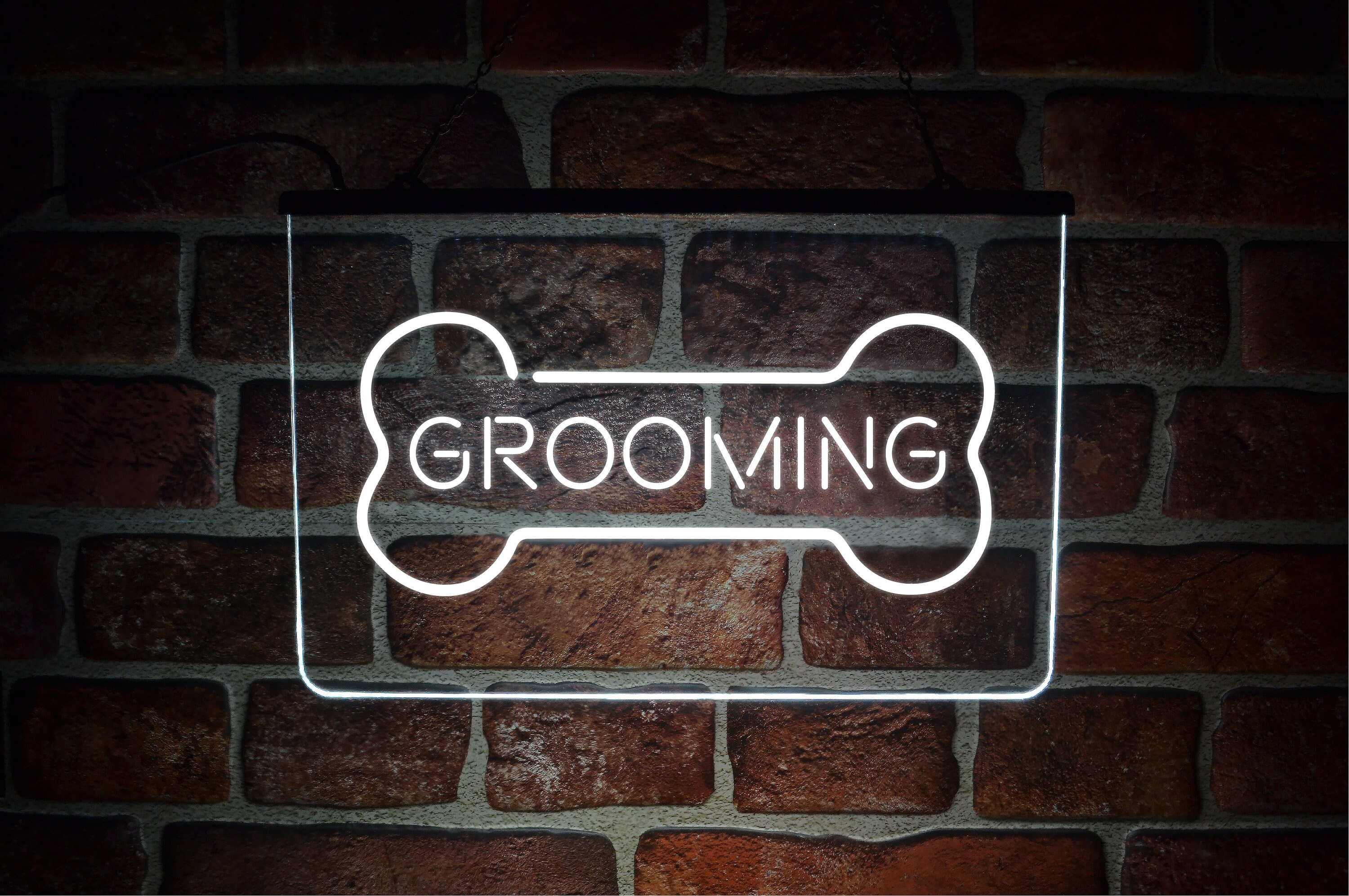 Dog Grooming LED Neon Light Sign | Pet Groomers Salon Open Shop Window ...