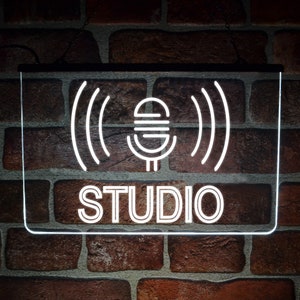 Music Studio Neon LED Neon Light up Sign | Wall Art for Radio DJ ...