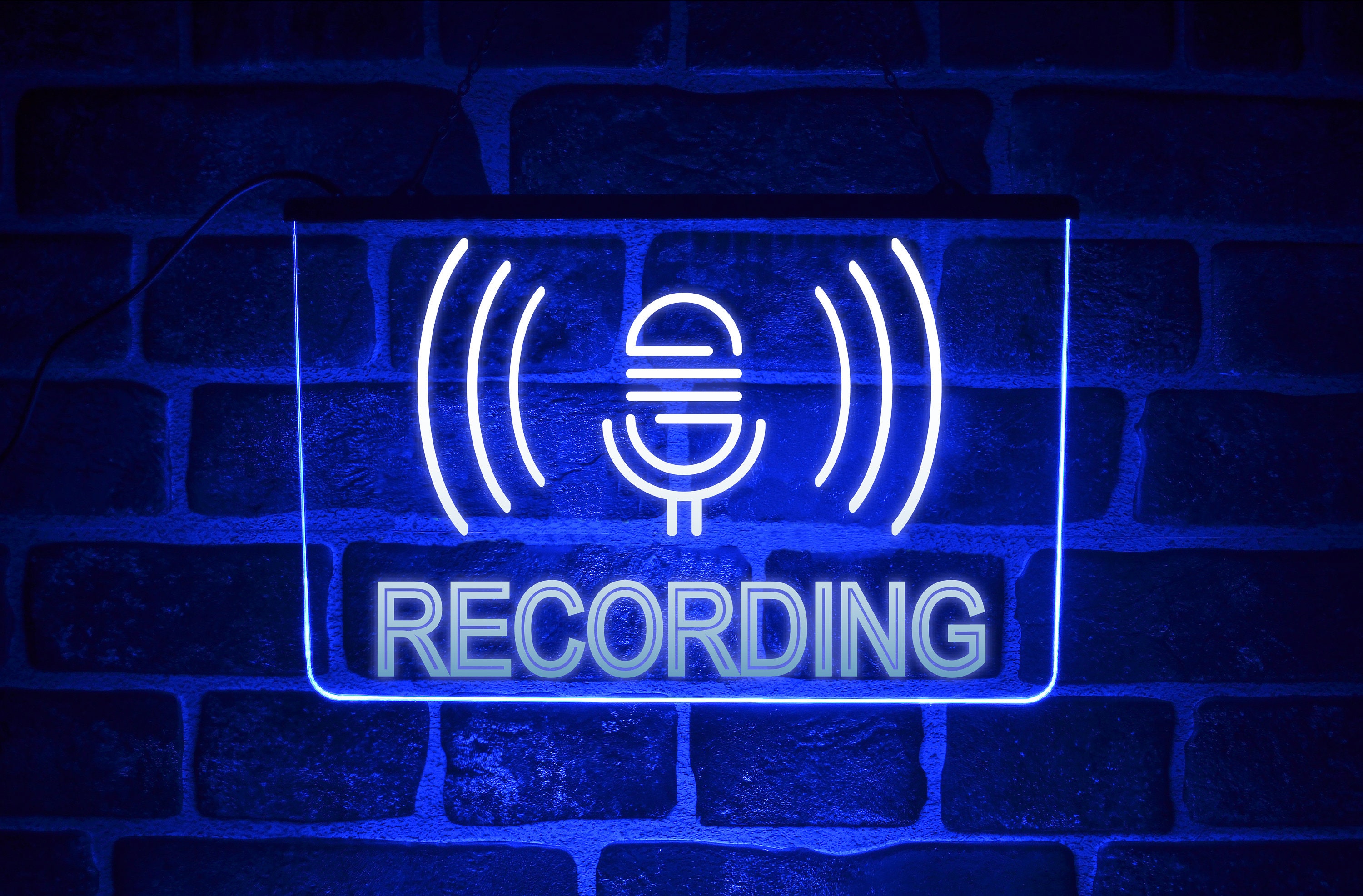 Recording on Air Neon LED Light Sign | Window or Wall Hanging Display ...