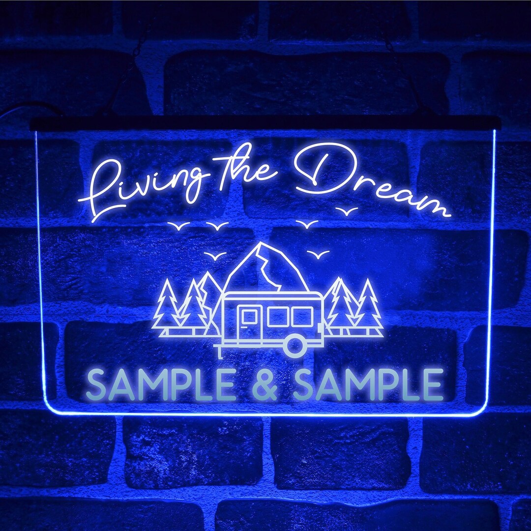 Personalised Campervan LED Neon Light Sign | Living the Dream Dashboard ...