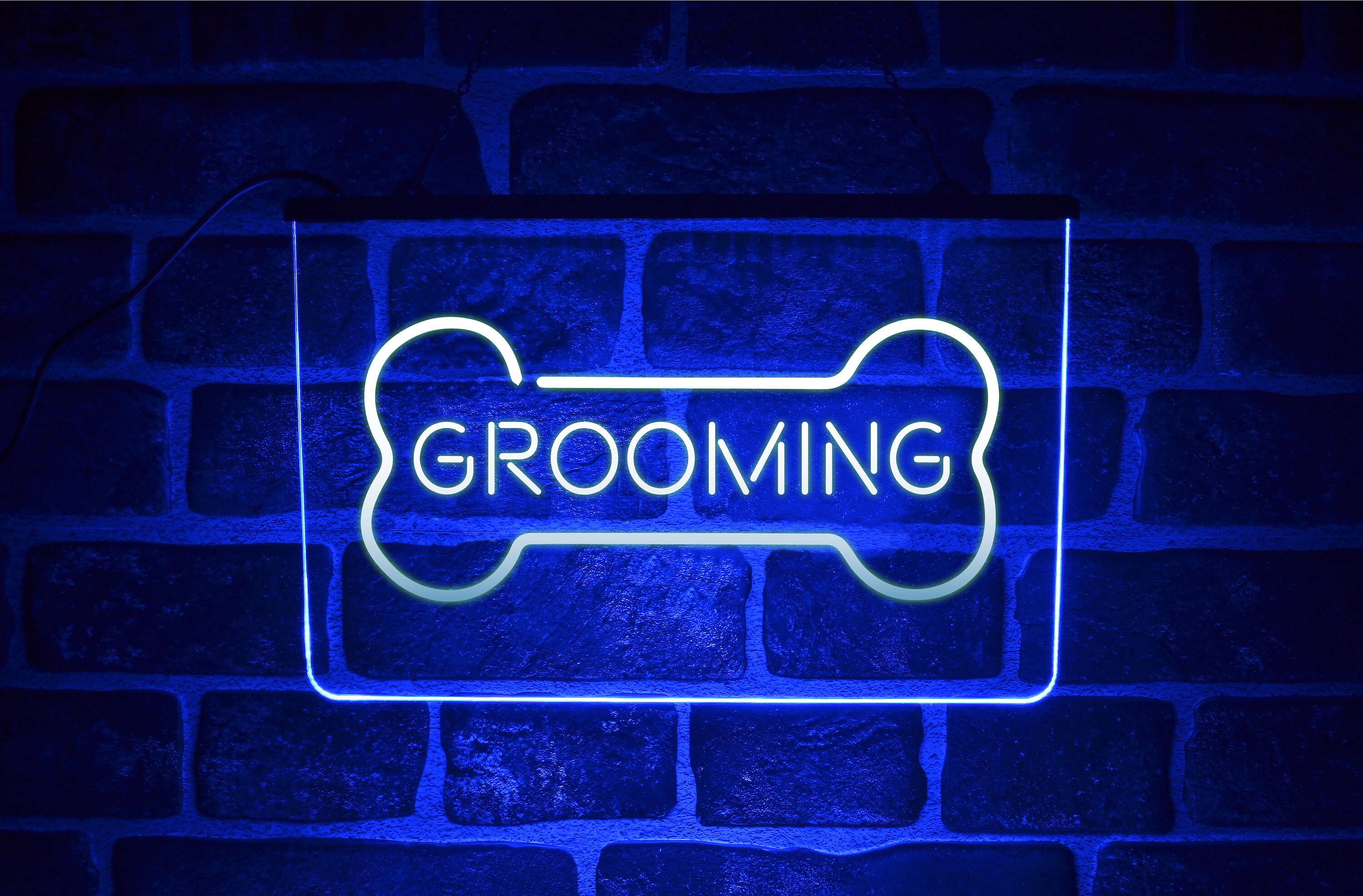 Dog Grooming LED Neon Light Sign | Pet Groomers Salon Open Shop Window ...