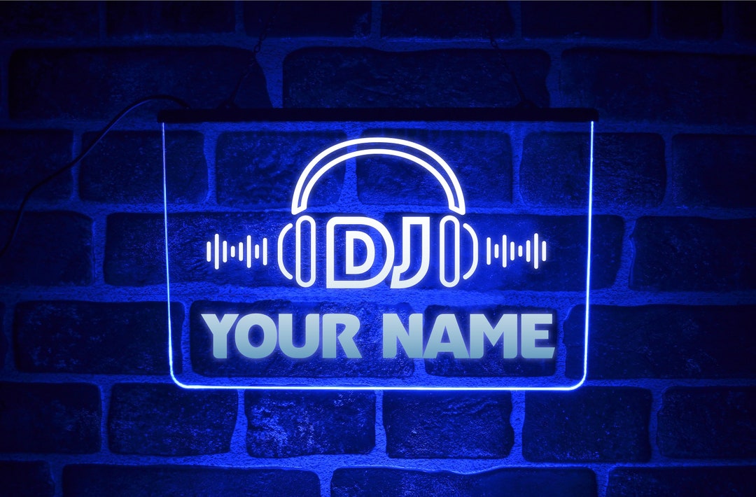 Custom DJ Neon LED Light Sign Plaque for Personalised Radio Music ...