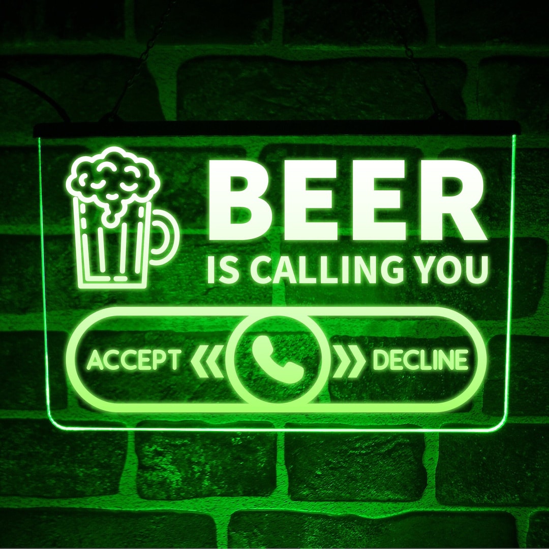 Beer is Calling LED Neon Light up Sign Hanging Wall Décor - Etsy