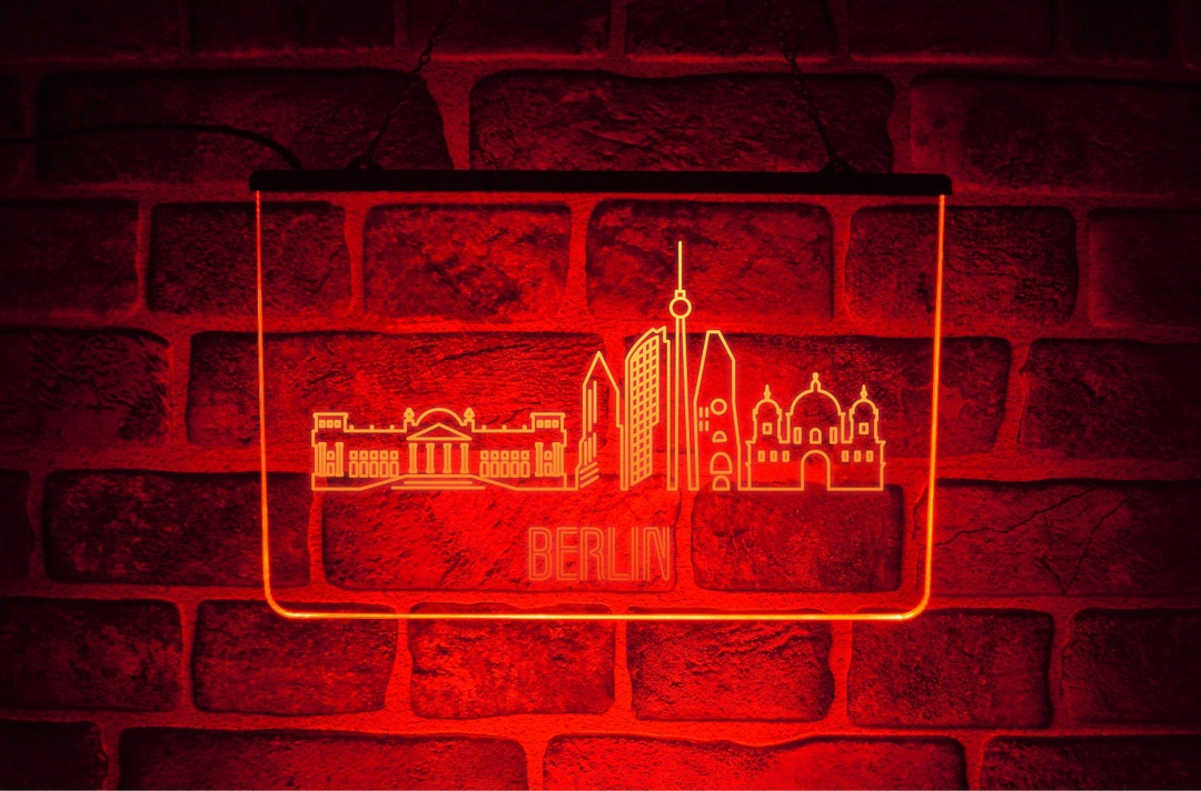 Berlin City Silhouette LED Neon Light Sign | Germany Home Décor Lit up ...