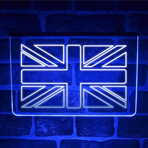 Union Jack LED Neon Light Sign | Lit up Great Britain UK England Flag ...