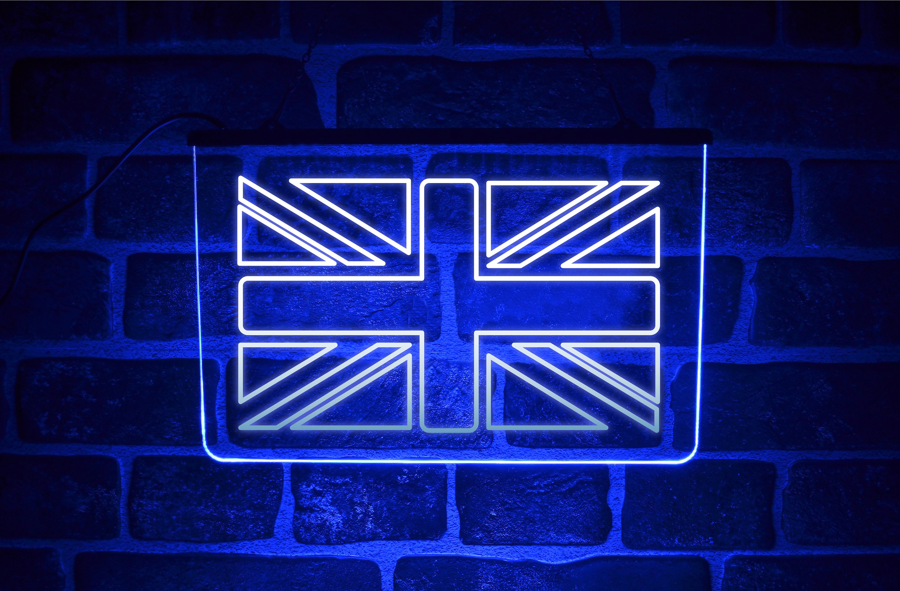 Union Jack LED Neon Light Sign Lit up Great Britain UK - Etsy UK
