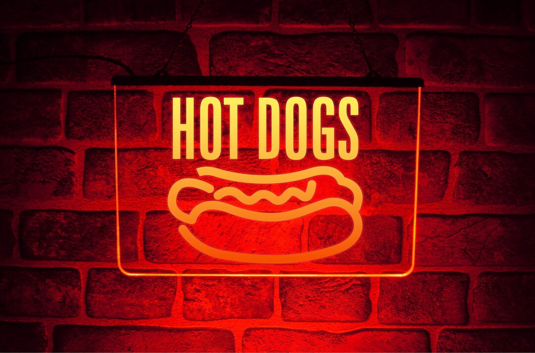 Hot Dog Stand LED Neon Light up Sign | USB Hanging Window Display for ...