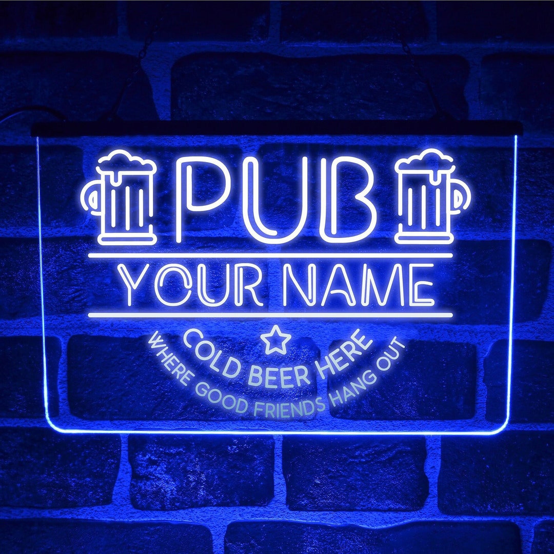 Custom Home Pub Neon Style Light up Sign Man Cave Hanging Wall USB ...
