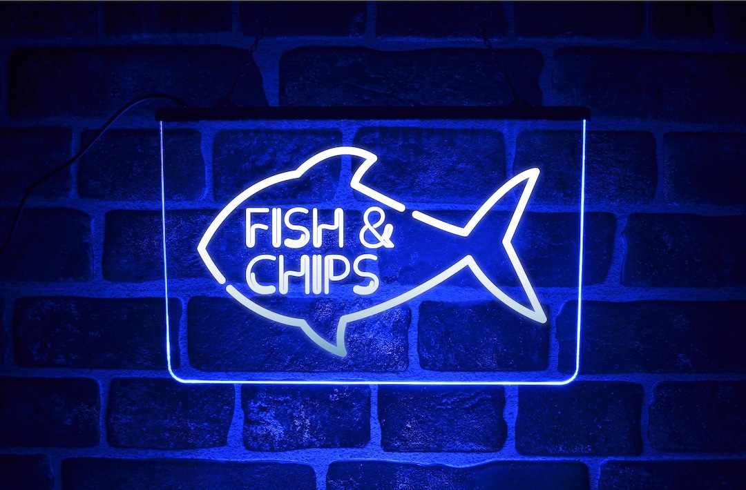 Fish & Chips Neon LED Light up Open Sign | Window Display for Takeaway ...