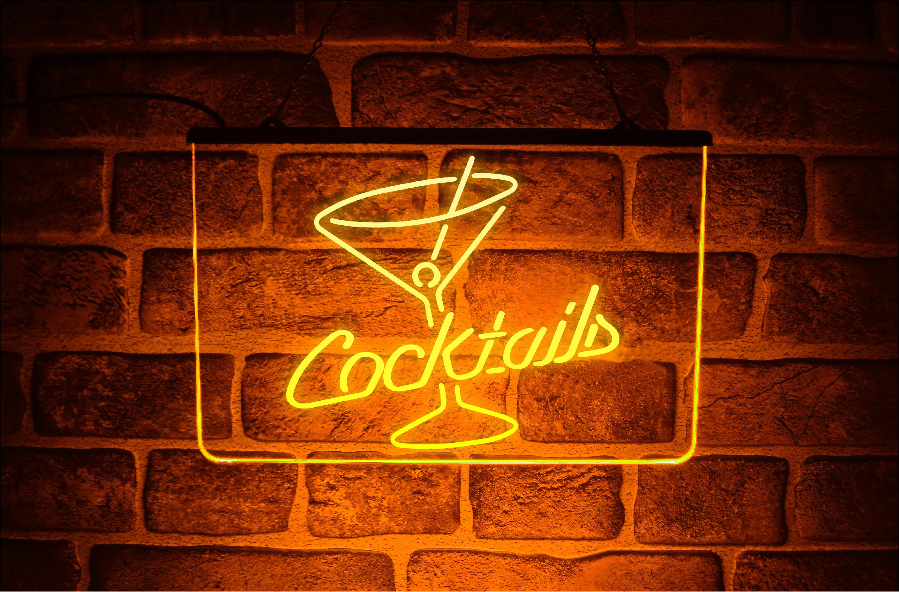 Cocktails LED Neon Light up Sign | Hanging Wall Display Décor for Home ...