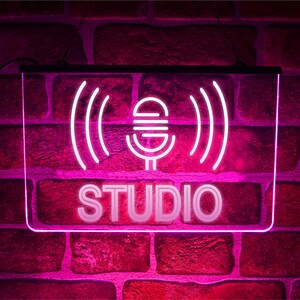 Music Studio Neon LED Neon Light up Sign | Wall Art for Radio DJ ...
