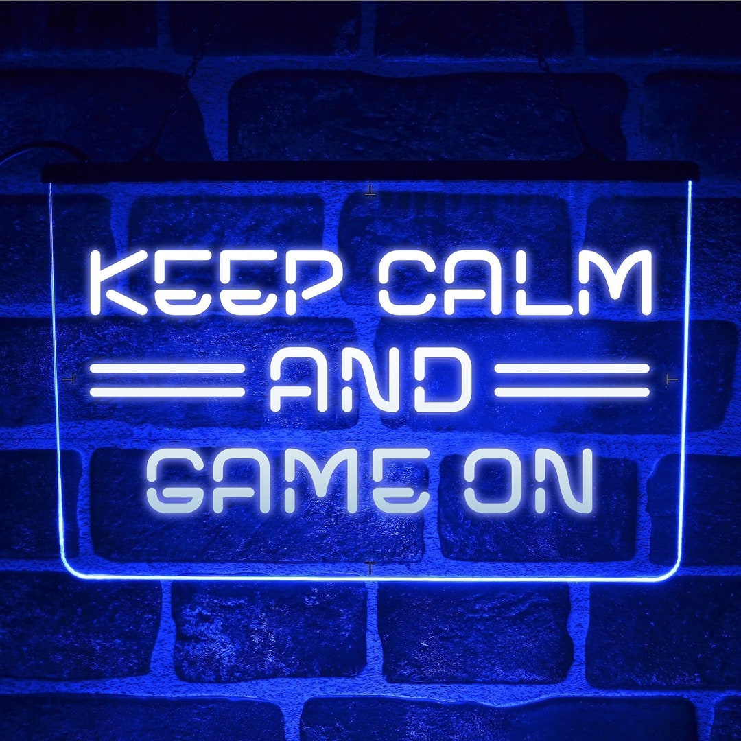 Keep Calm & Game on LED Neon Light Sign Illuminated Wall Plaque for ...