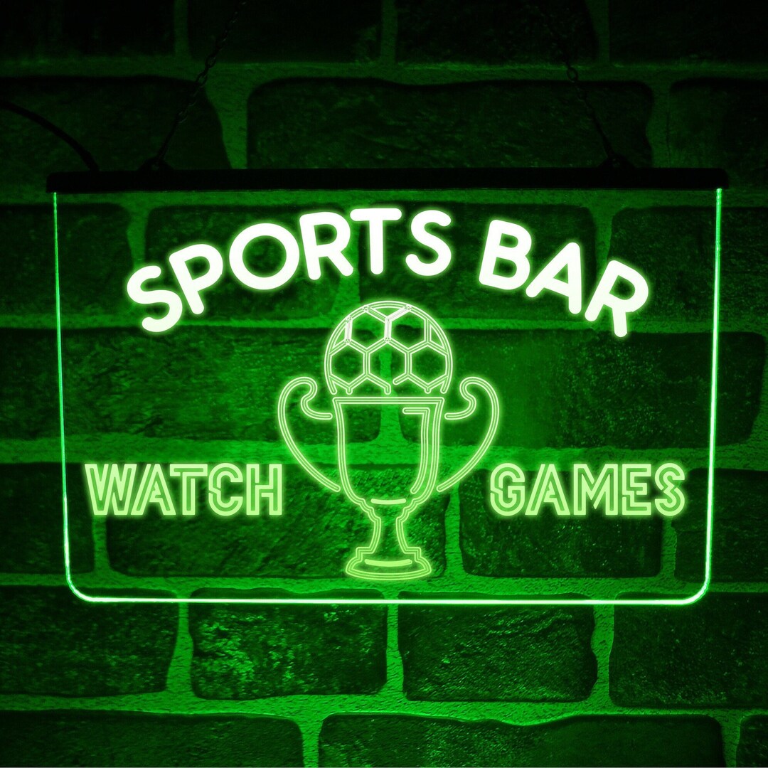 Sports Bar Neon Style LED Light Sign | Display for Man Cave or Home Pub ...