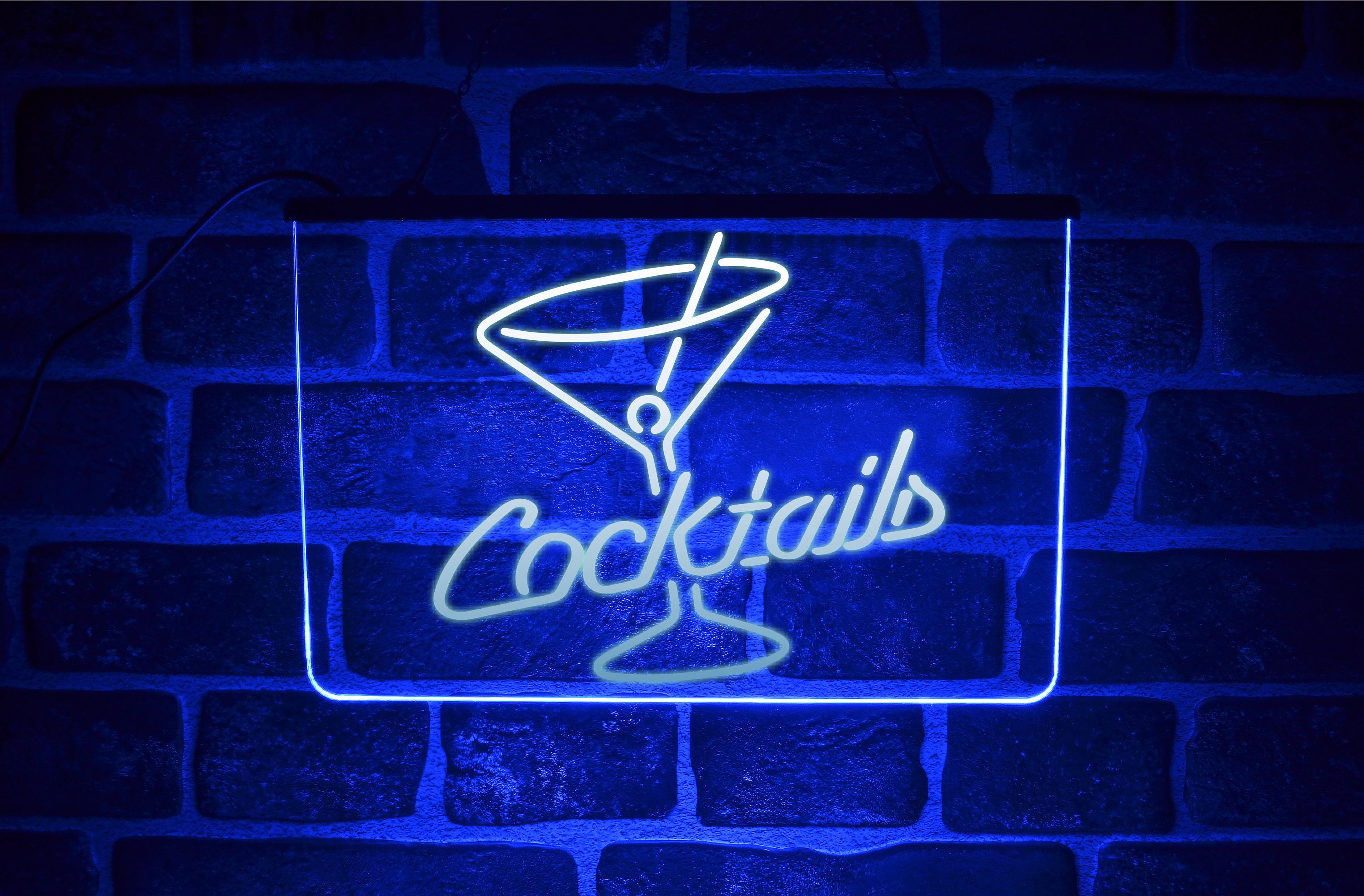 Cocktails LED Neon Light up Sign | Hanging Wall Display Décor for Home ...