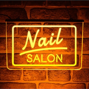 Nail Salon LED Neon Light up Sign | Beauty Parlour or Shop Bar Hanging ...