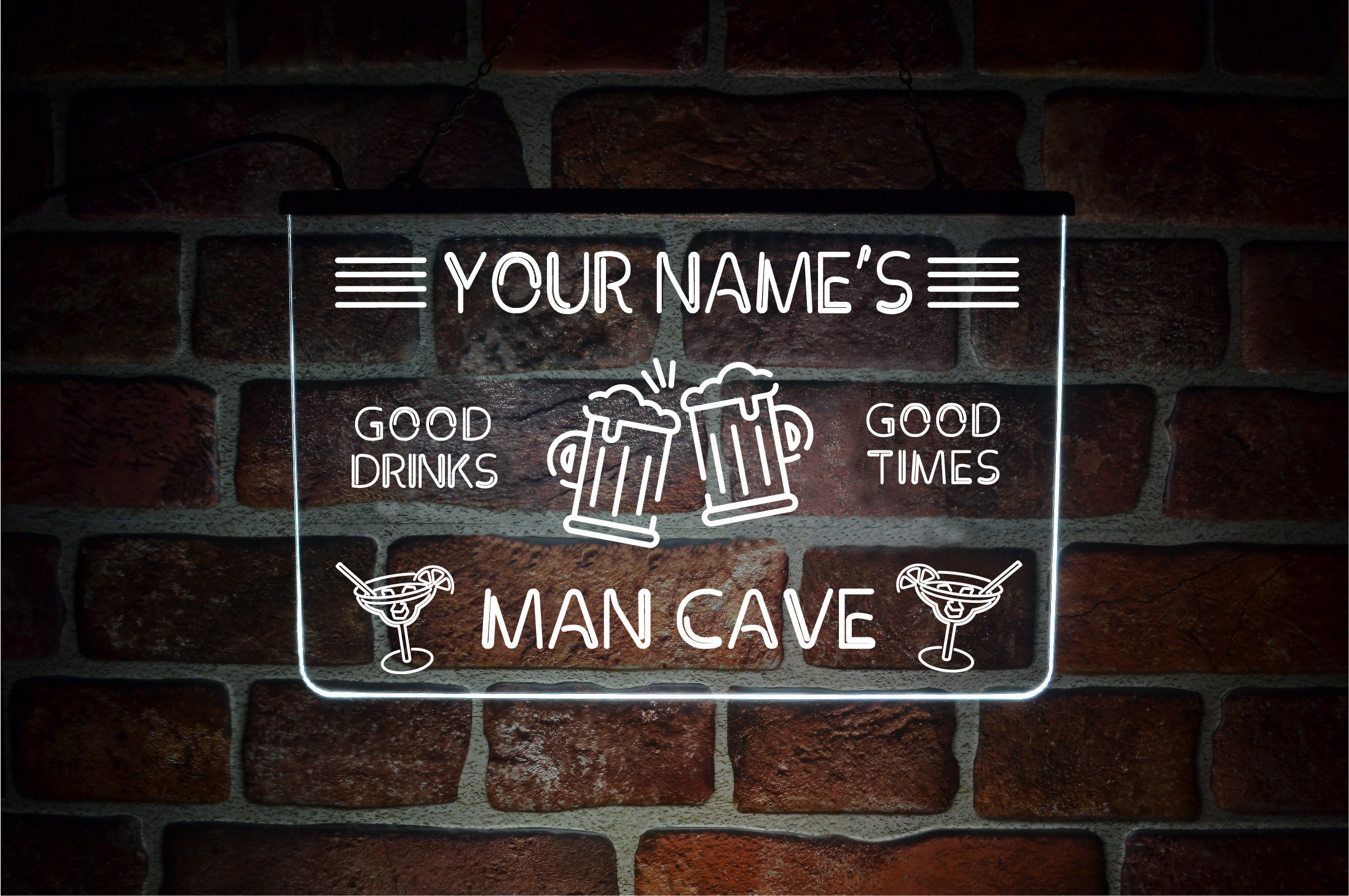Custom Man Cave LED Neon Light Sign Lit up USB Acrylic - Etsy