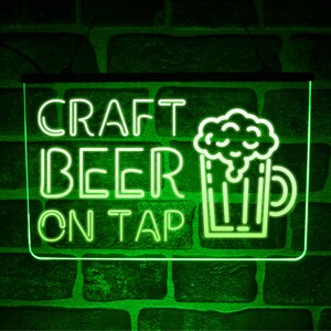 Craft Beer LED Neon Light up Sign | for Home Bar Pub & DIY Lager IPA ...