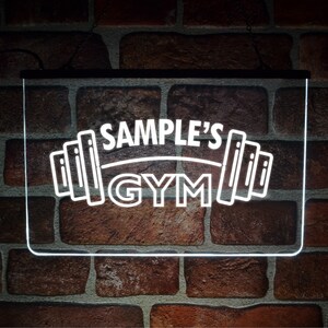 Custom Home Gym LED Neon Light Sign | Personalised Lit up Motivational ...